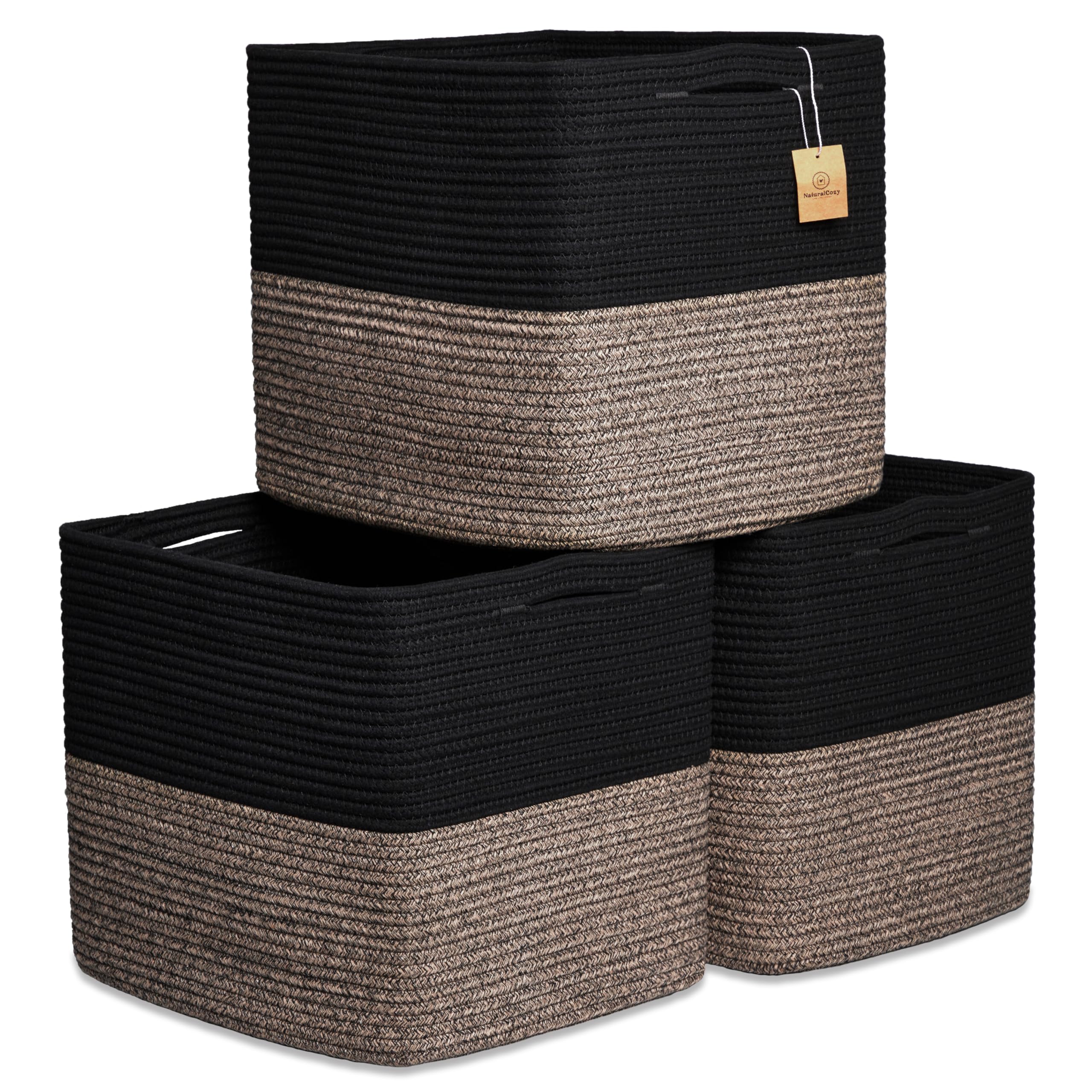 Amazon.com: NaturalCozy 13x15x13 Kallax Storage Cubes Bins, 3 Pack ...
