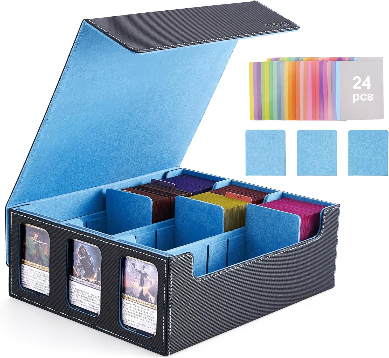 Amazon.com: Venssu Modern Card Storage Box for Trading Cards, Black and ...