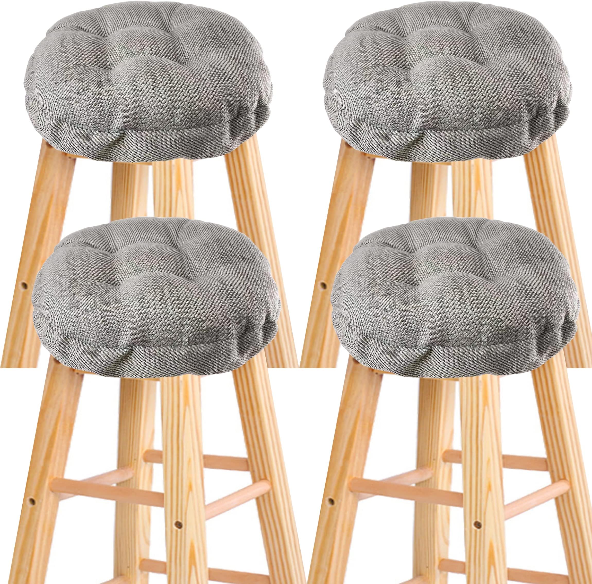 Amazon.com: Marsui 4 Pieces Soft Stool Covers Round Bar Stool Cushions ...