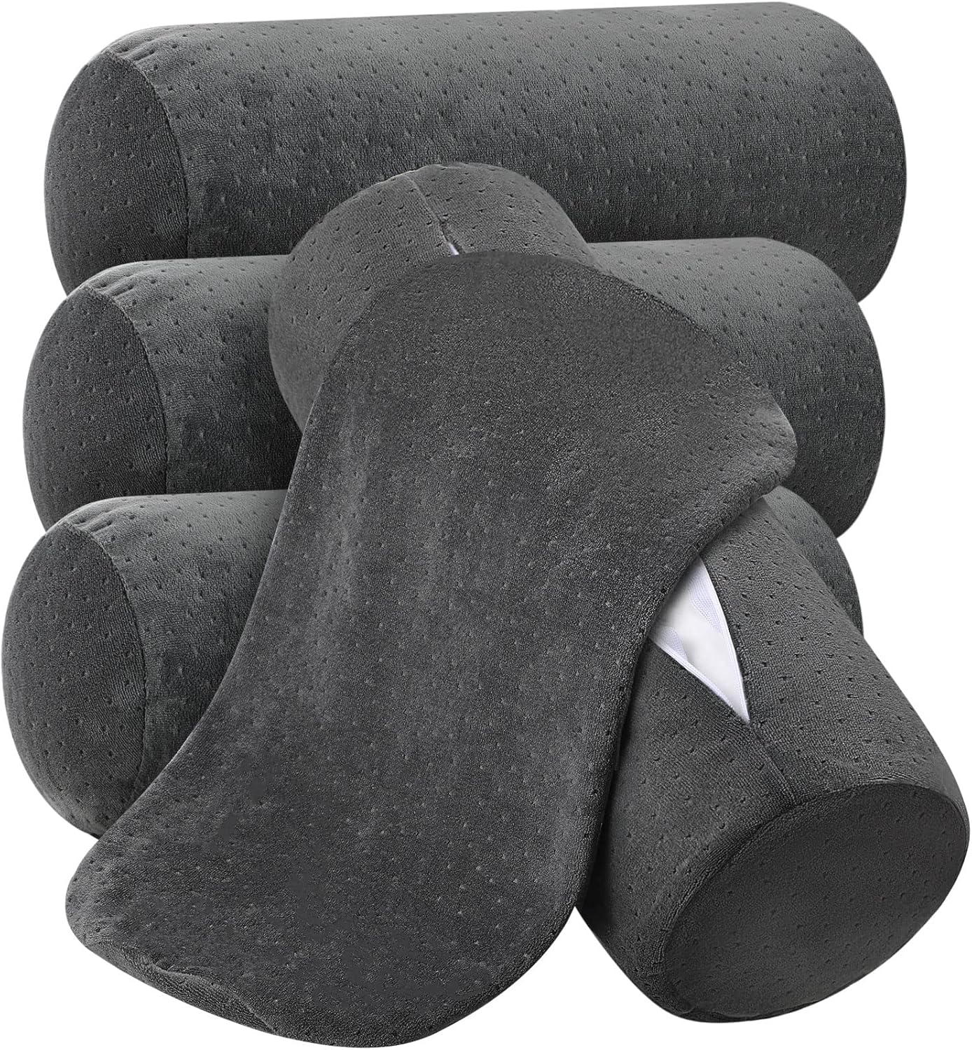 Amazon.com: Tatuo 4 Pieces Round Pillow Cover Cervical Pillow Case ...