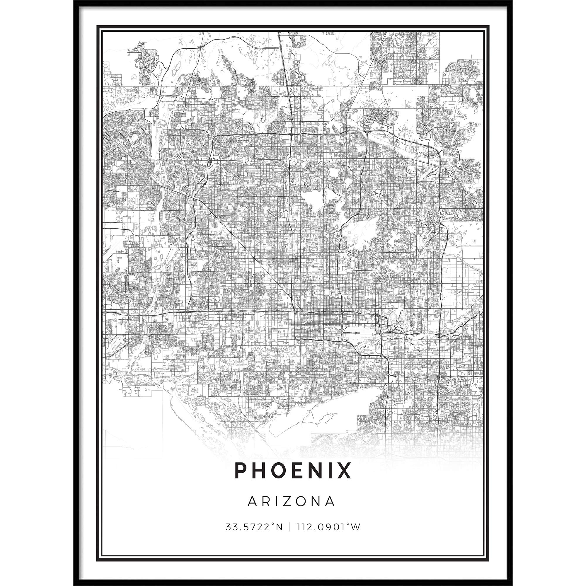 Phoenix Area Map Print