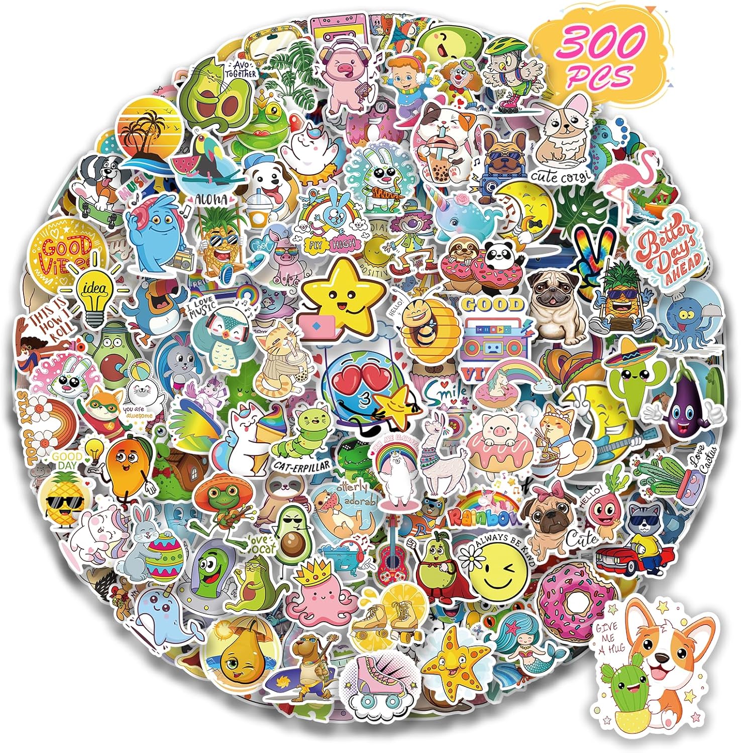 Amazon.com: BarrelTree - 300 PCS Water Bottle Stickers, Cute Stickers ...