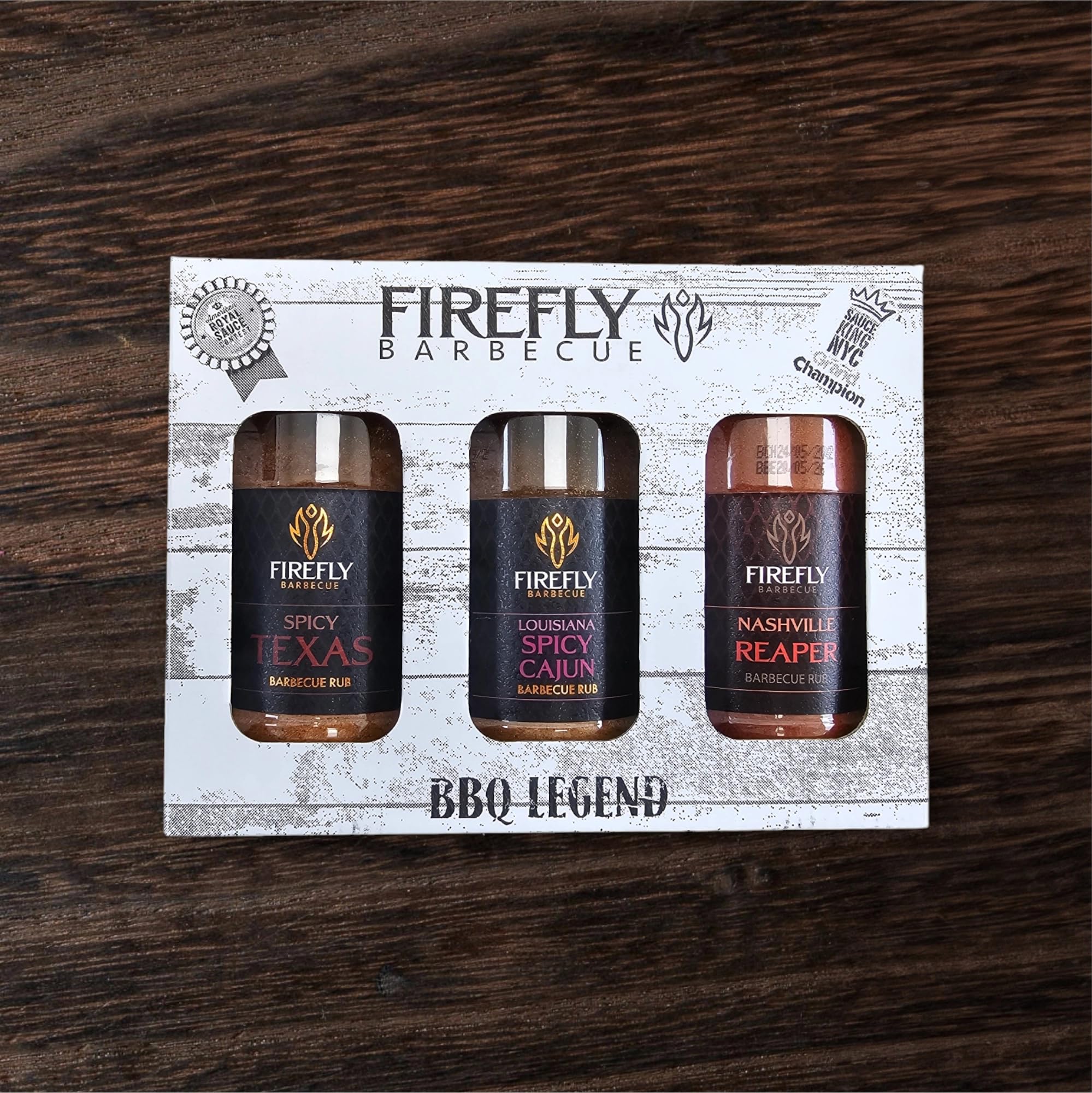 Firefly BBQ Spicy Legend - 3 BBQ Rub Gift Box - Premium Ingredients ...