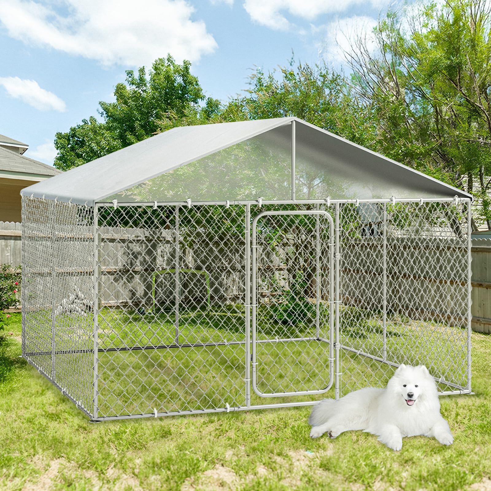 Amazon.com: 10x10 Outdoor Dog Kennel Heavy Duty Outdoor Fence Dog Run ...