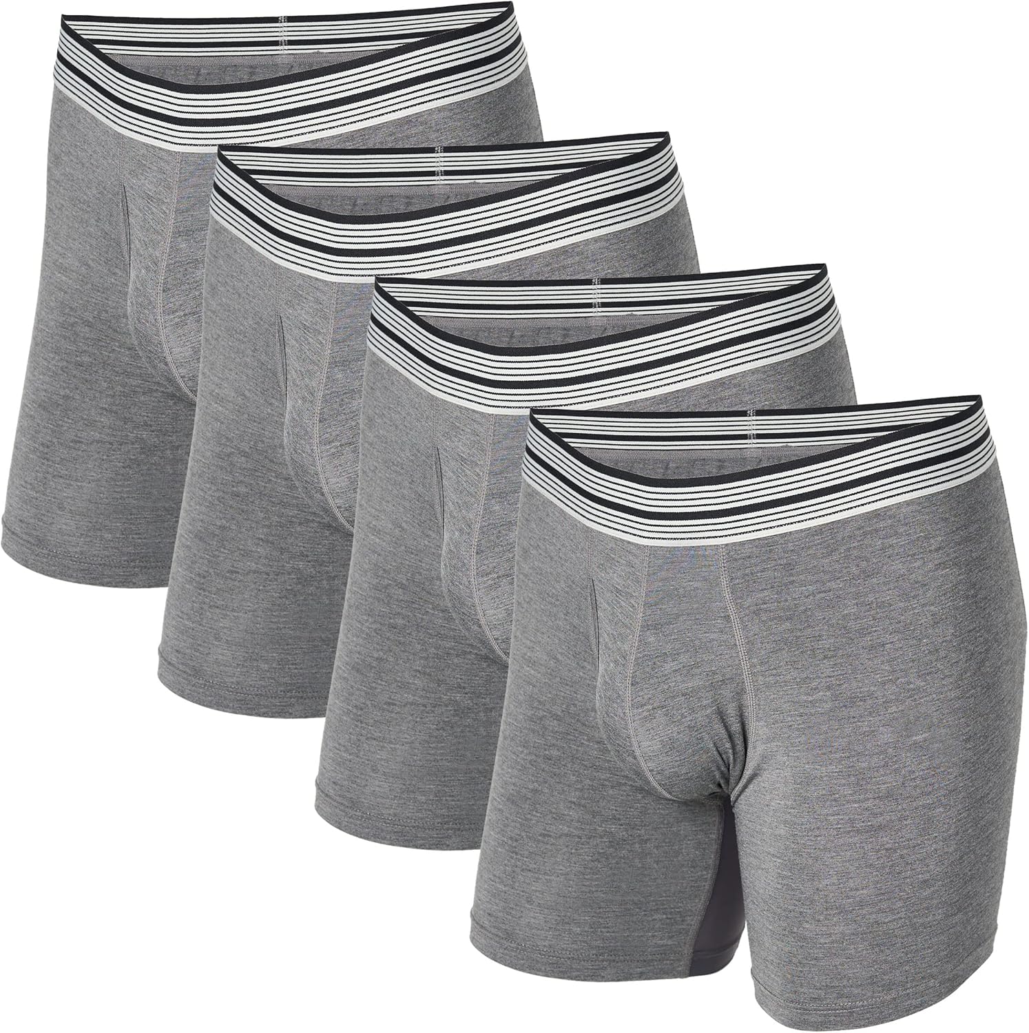 Mr. Davis Men's 4 Pack Standard Cut Boxer Brief Underwear at Amazon Men ...