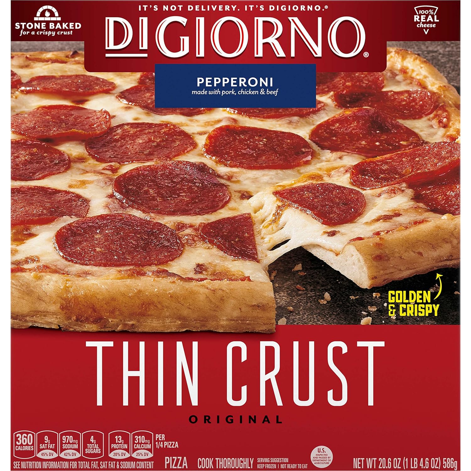 Amazon.com: DiGiorno Classic Thin Crust Pepperoni 12in Frozen Pizza 22 ...