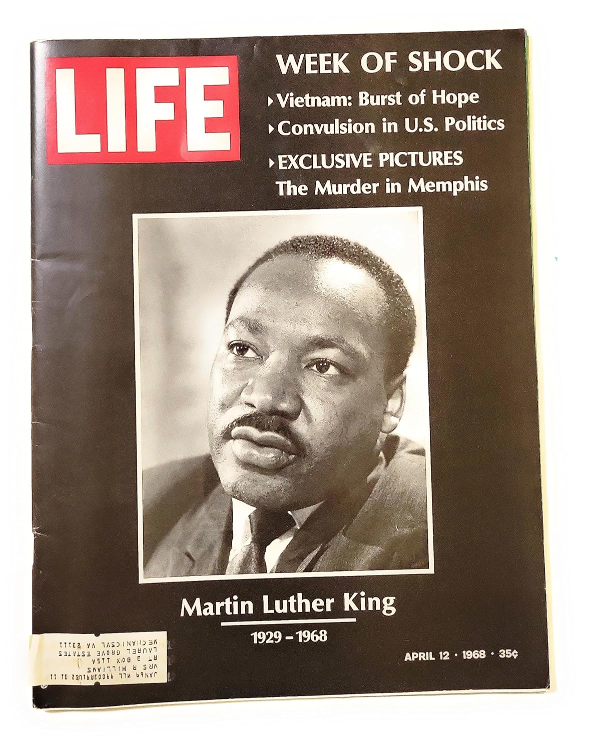 LIFE MAGAZINE APRIL 12, 1968 (ORIGINAL COPY AND CHANGED COPY) Original ...