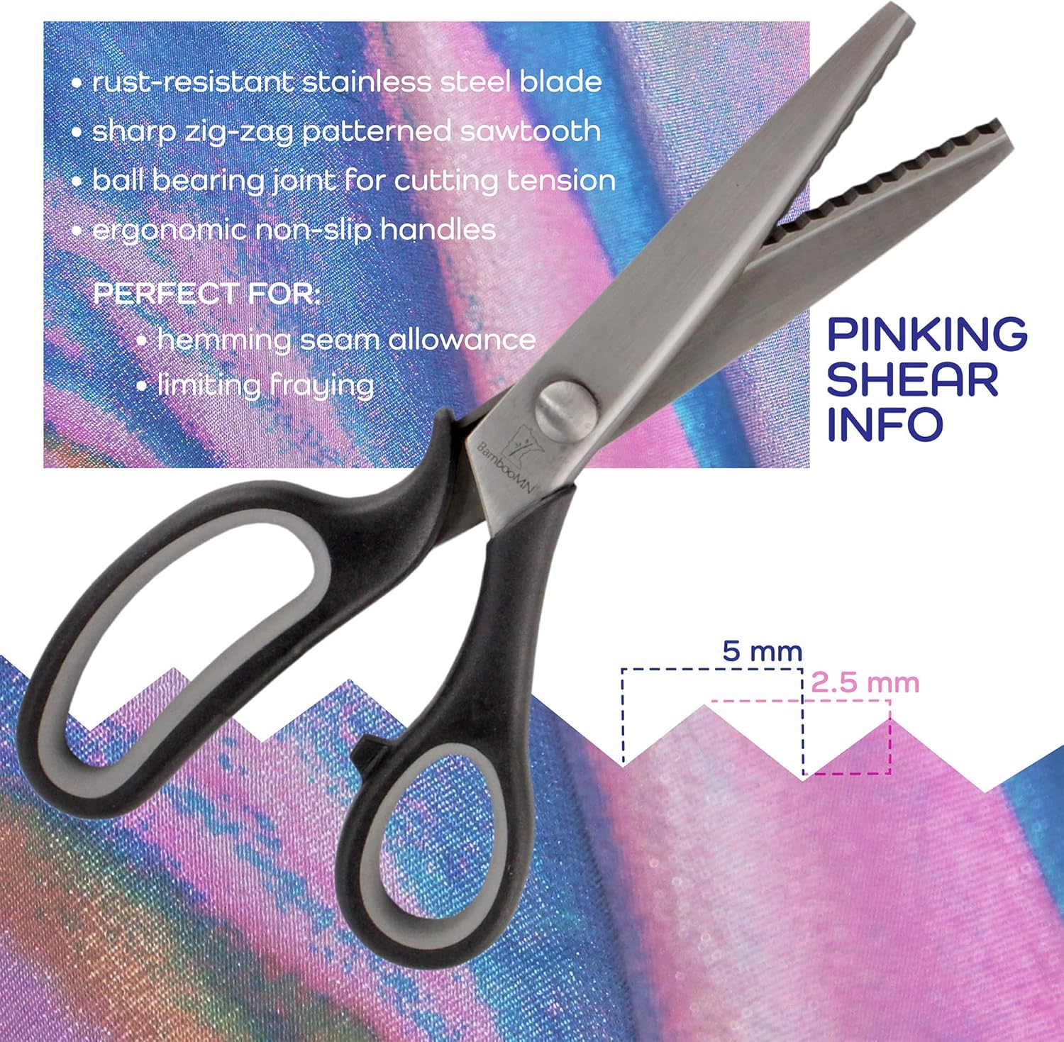 Sewing Scissors Set w/ Pinking Shear, Embroidery Shear & Fabric Shear ...