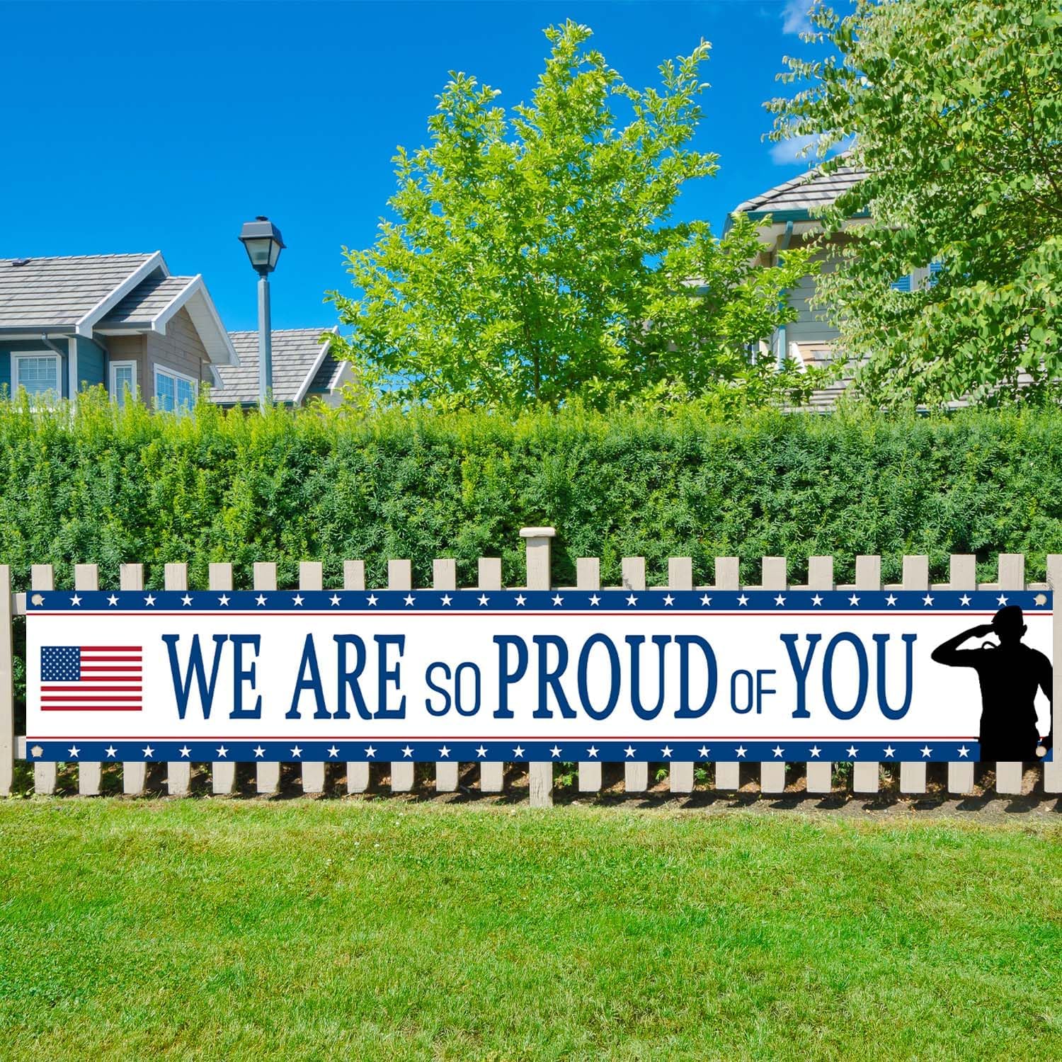 Amazon.com: SJJCHU Camouflage We Will Miss You Banner, Military Soldier ...