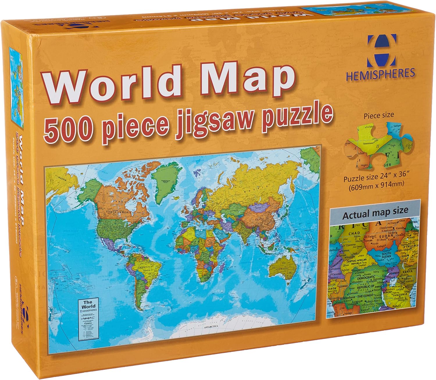 Round World Products World Map Puzzle, 500 Pieces, Jigsaw Puzzles ...