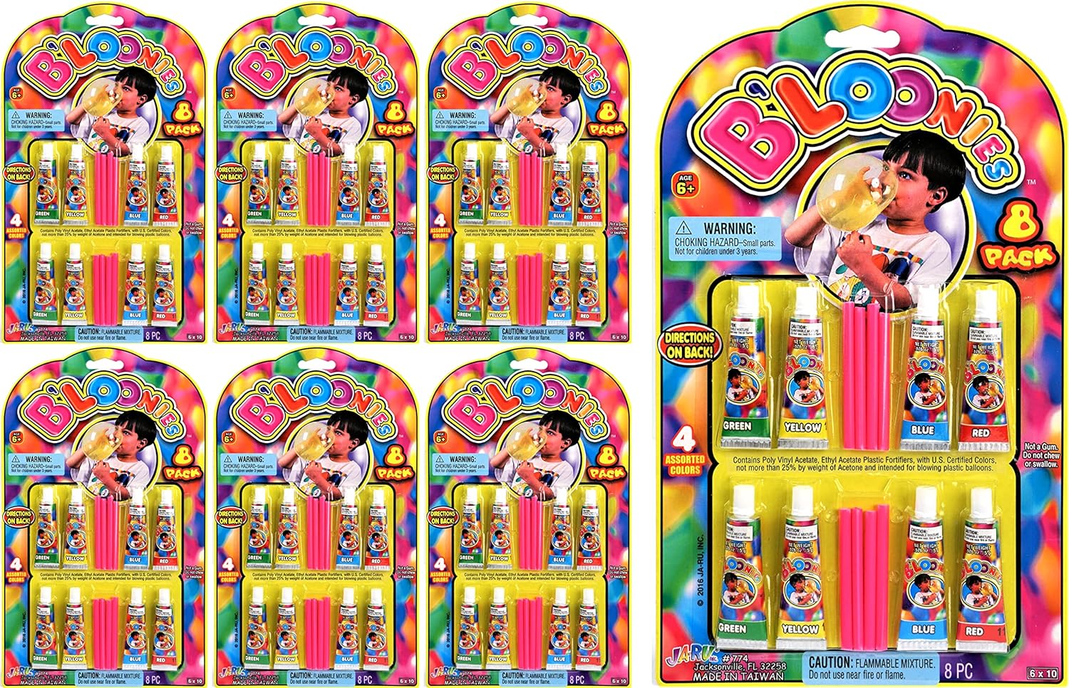 Amazon.com: JA-RU B'loonies Plastic Balloon Variety 8 (48 Tubes in 6 ...