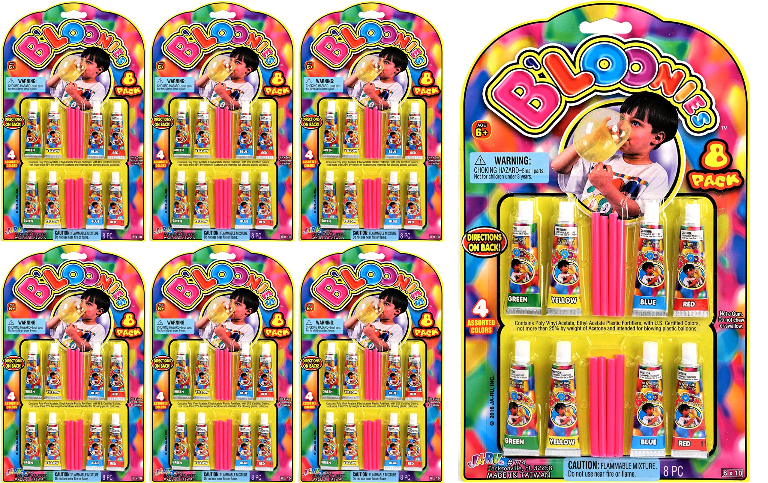 Amazon.com: JA-RU B'loonies Plastic Balloon Variety 8 (48 Tubes in 6 ...