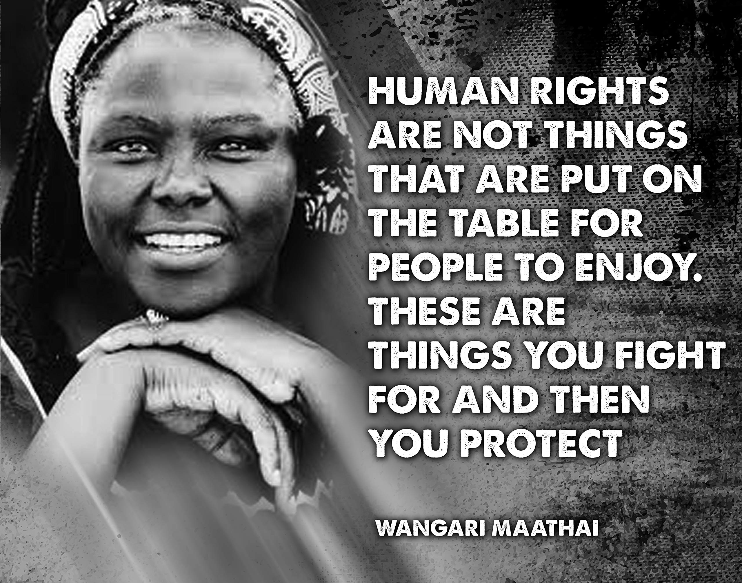 Wangari Maathai Inspirational Wall Art Human Rights Are Not Things ...