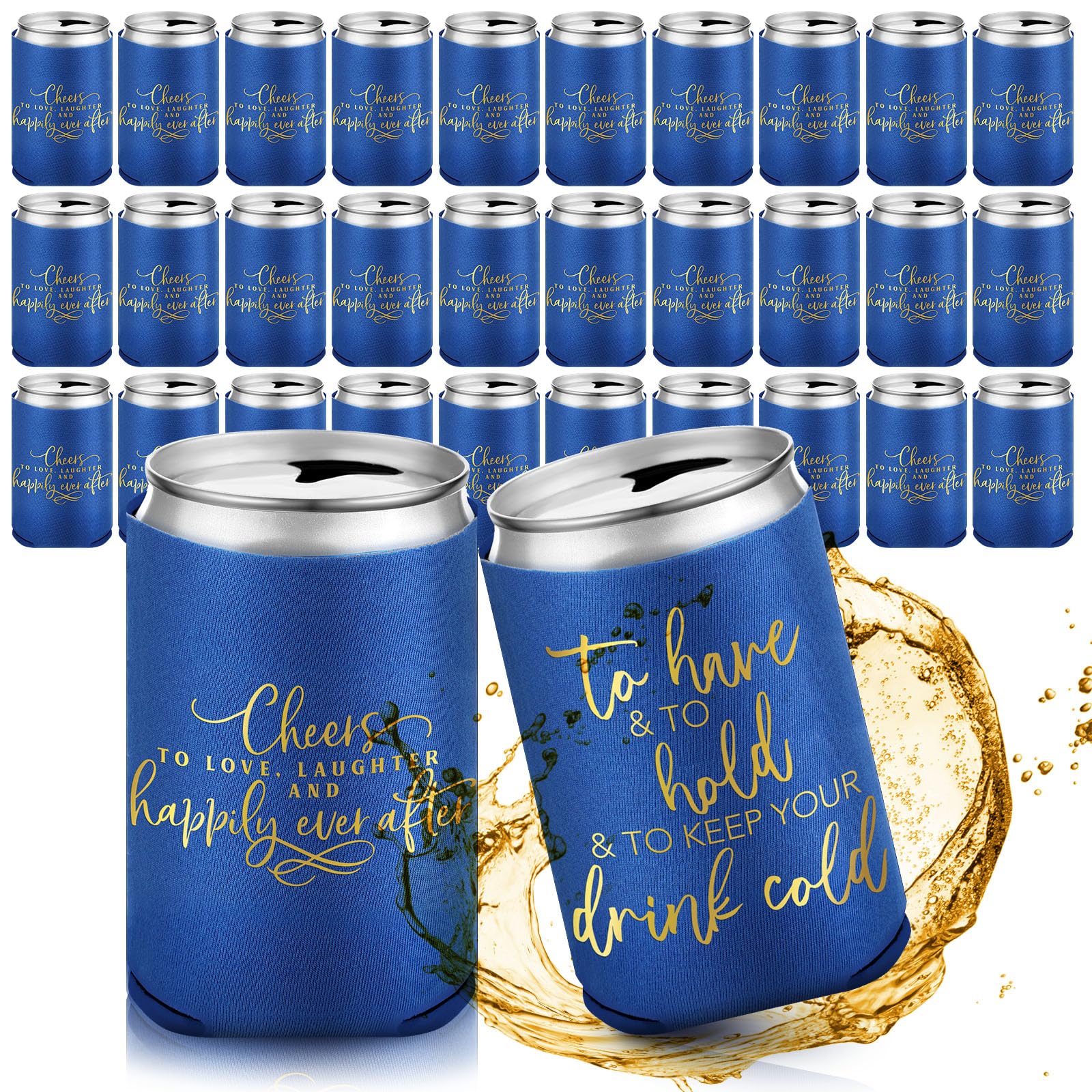 Amazon.com: Qinyoung 50 Pieces Wedding Can Cooler Bulk Engagement Party ...