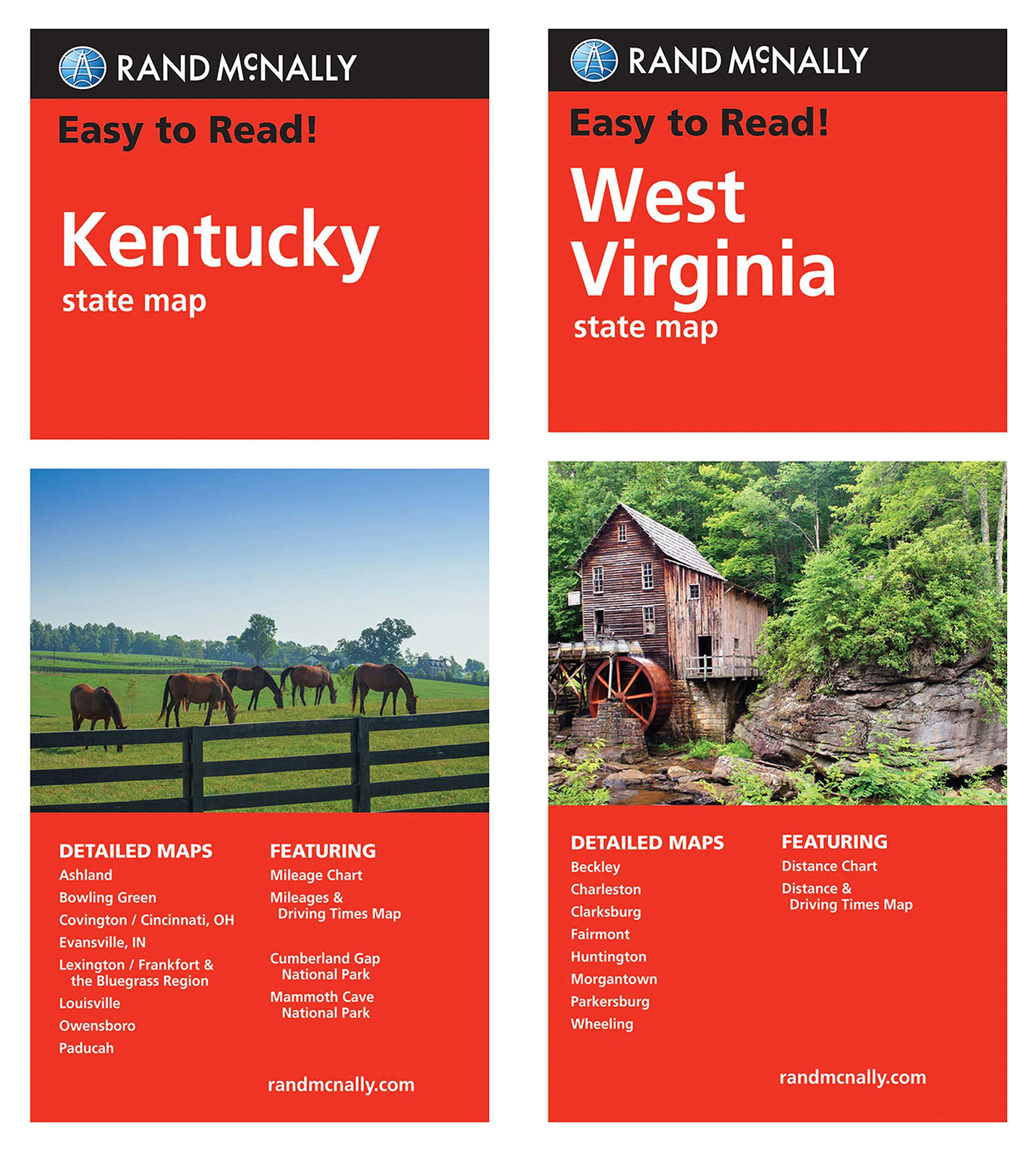 Snapklik.com : Rand McNally State Maps: Kentucky And West Virginia