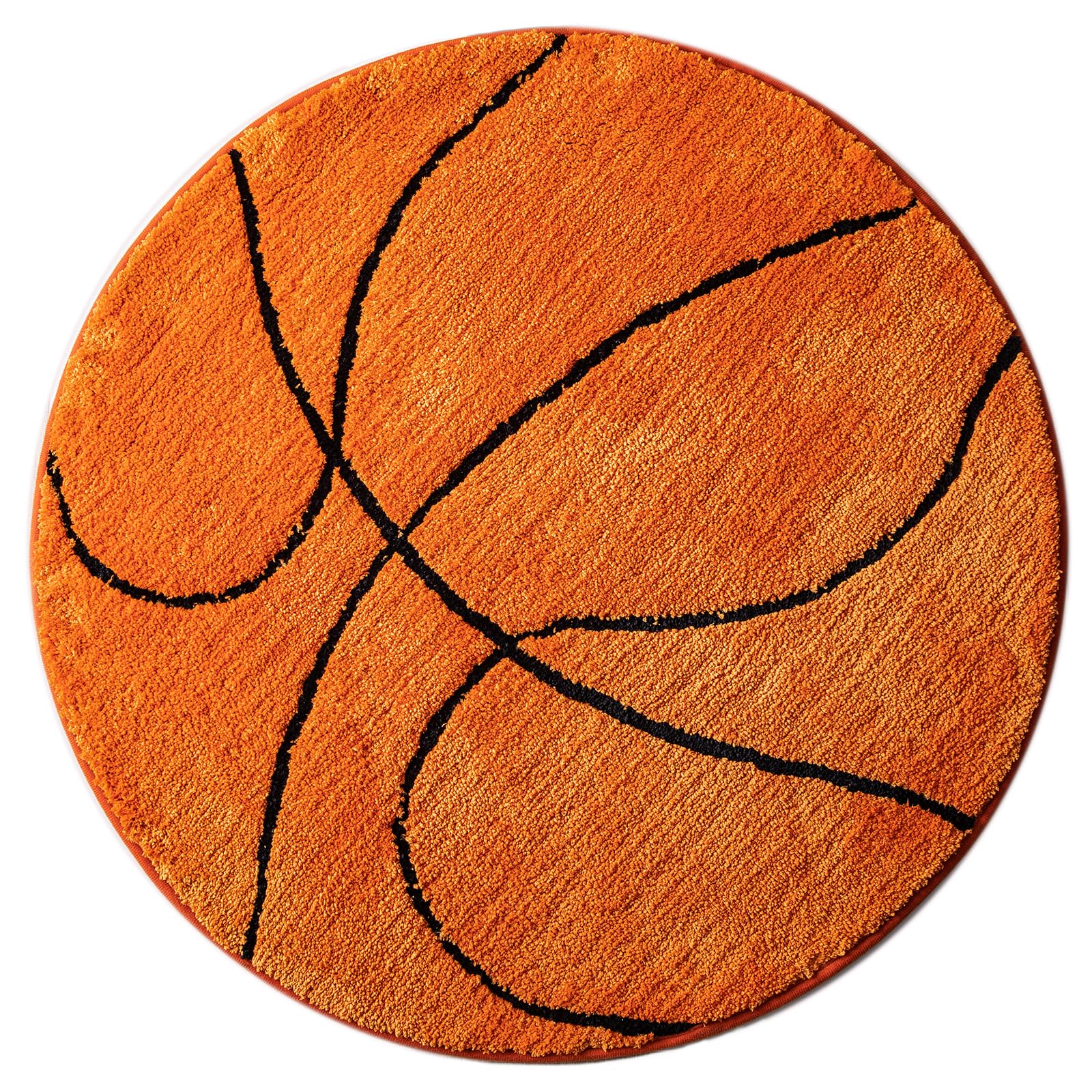 Amazon.com: Basketball Rug, Sports Themed Round Basketball Carpet Area ...