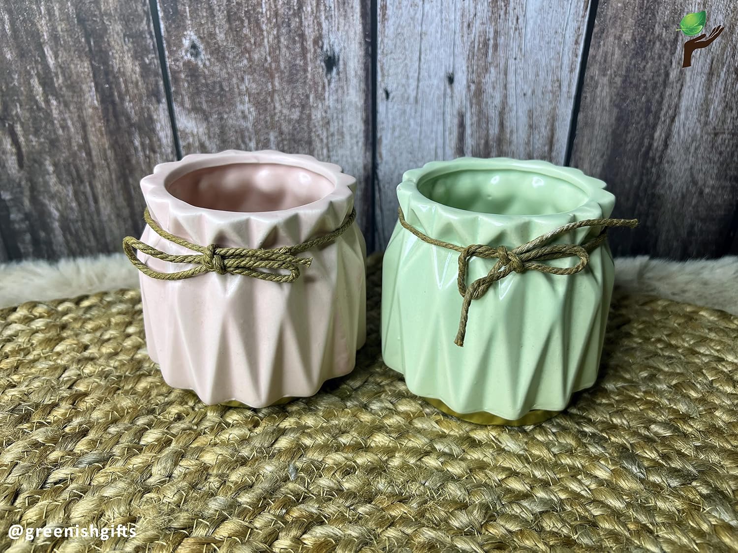 Greenish Ceramic Potli Pot/Gamla/Planter with Drainage Holes| Garden ...