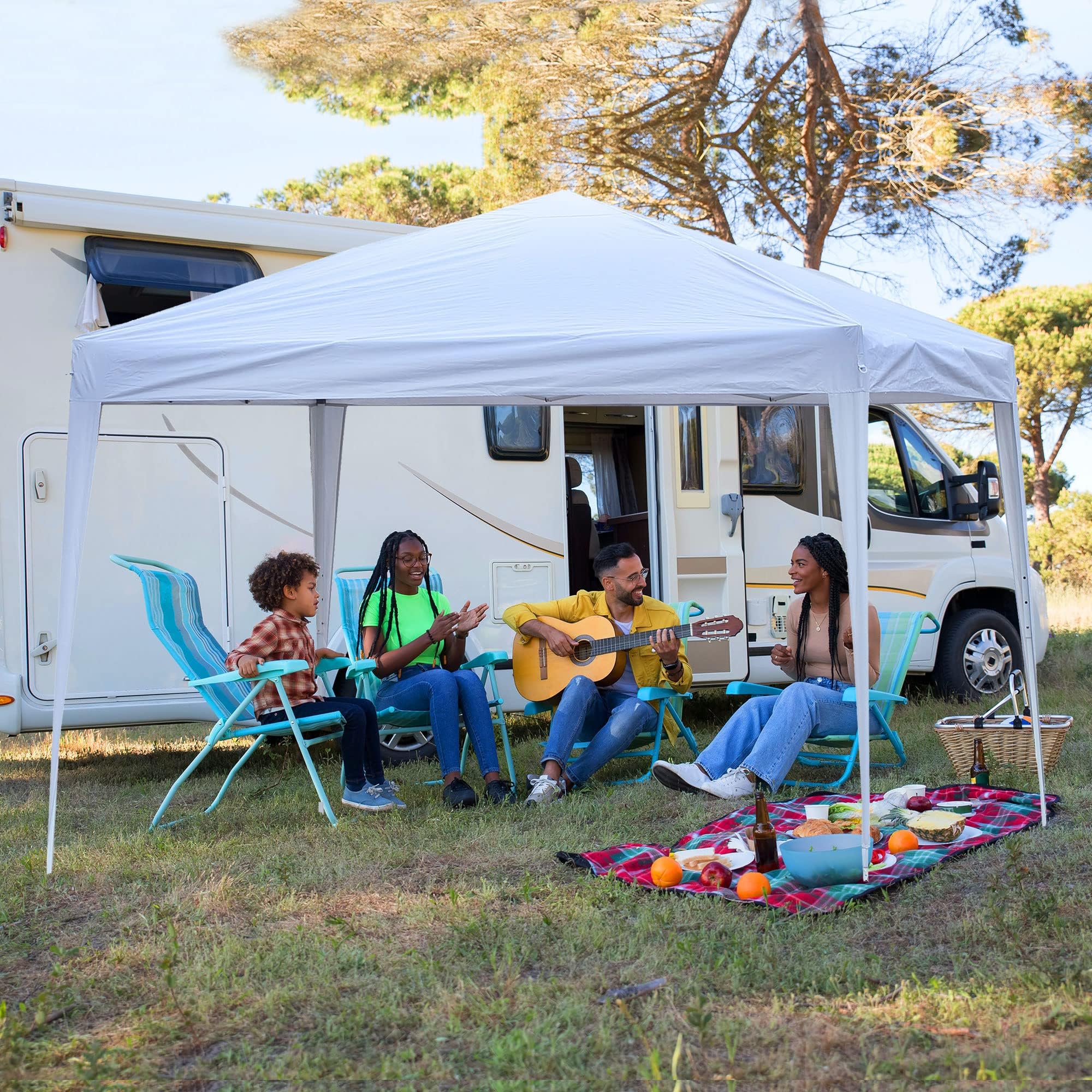 Amazon.com : LEISURELIFE Outdoor Pop Up 10'x20' Canopy Tent with 6 ...