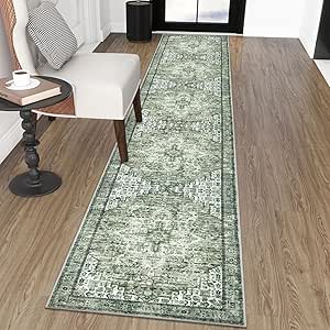 Amazon.com: SIILOOM 2x12 Sage Green Runner for Hallways, Non-Slip ...