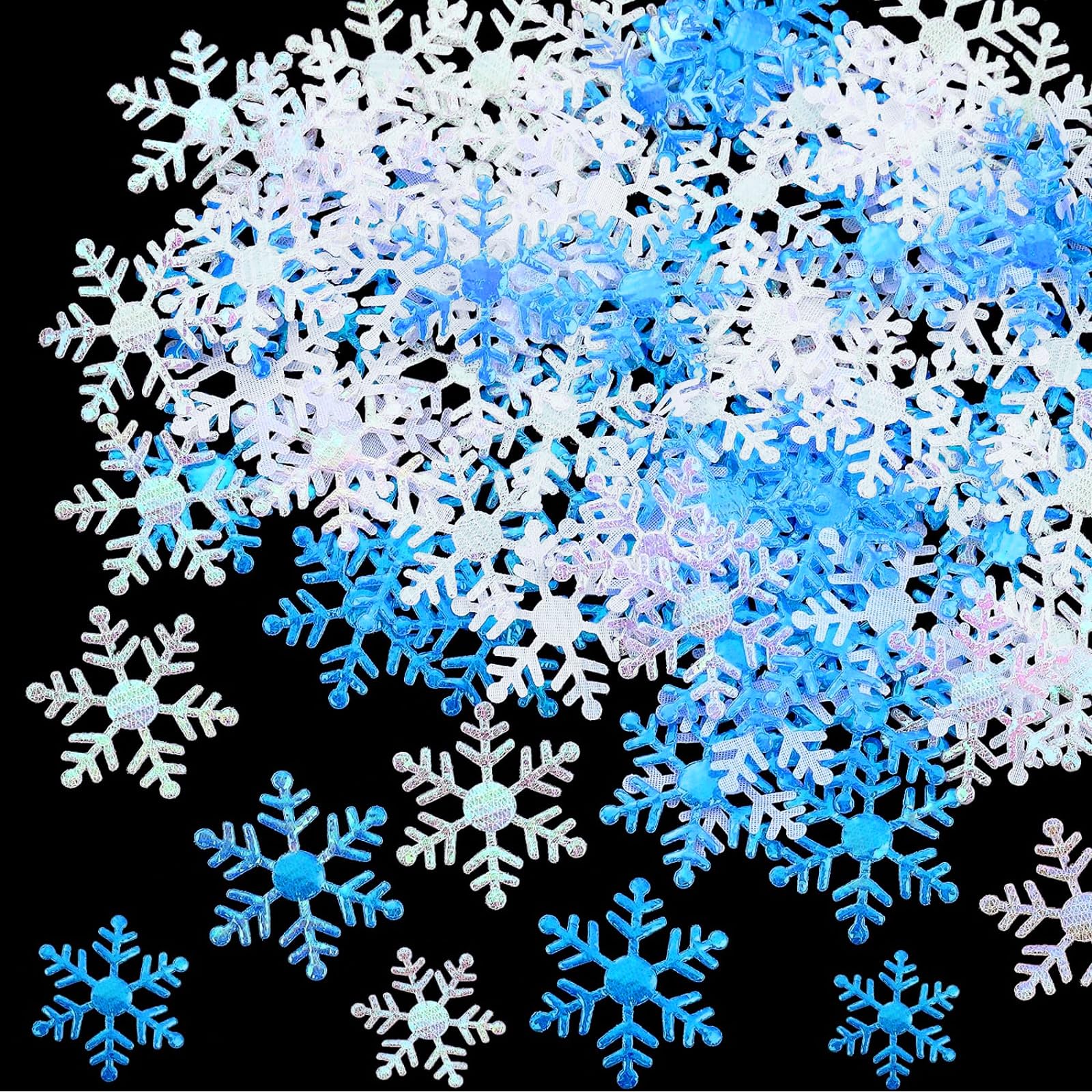 Amazon.com: 1600 Pieces 3 Size Snowflake Confetti Snowflake Glitter ...
