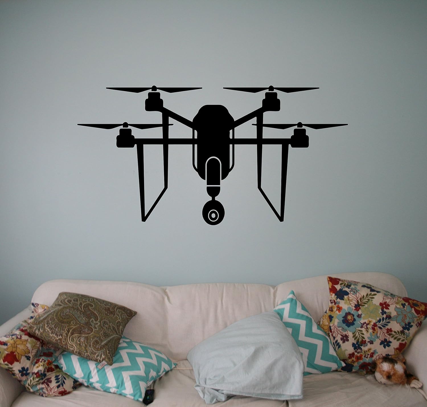 Amazon.com: Spy Drone Wall Vinyl Decal Aircraft Quadcopter Wall Sticker ...