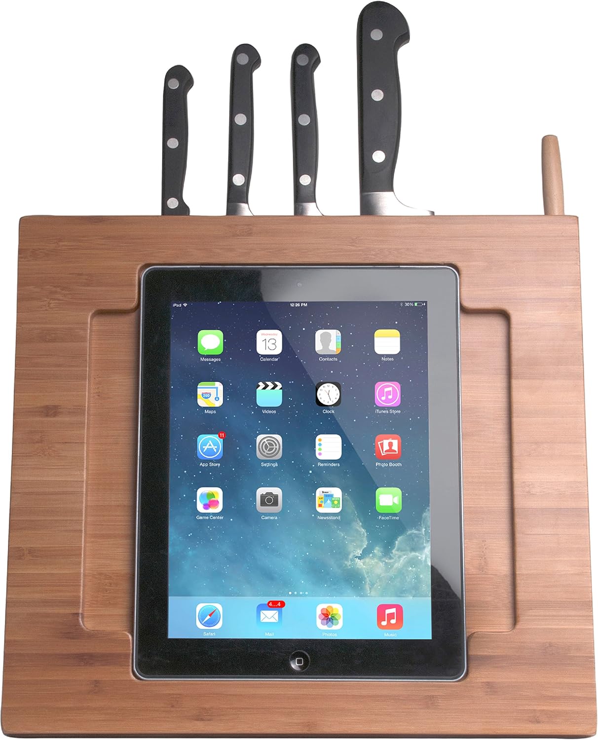 Amazon.com: CTA Digital Bamboo Adjustable Kitchen Stand for iPad with ...