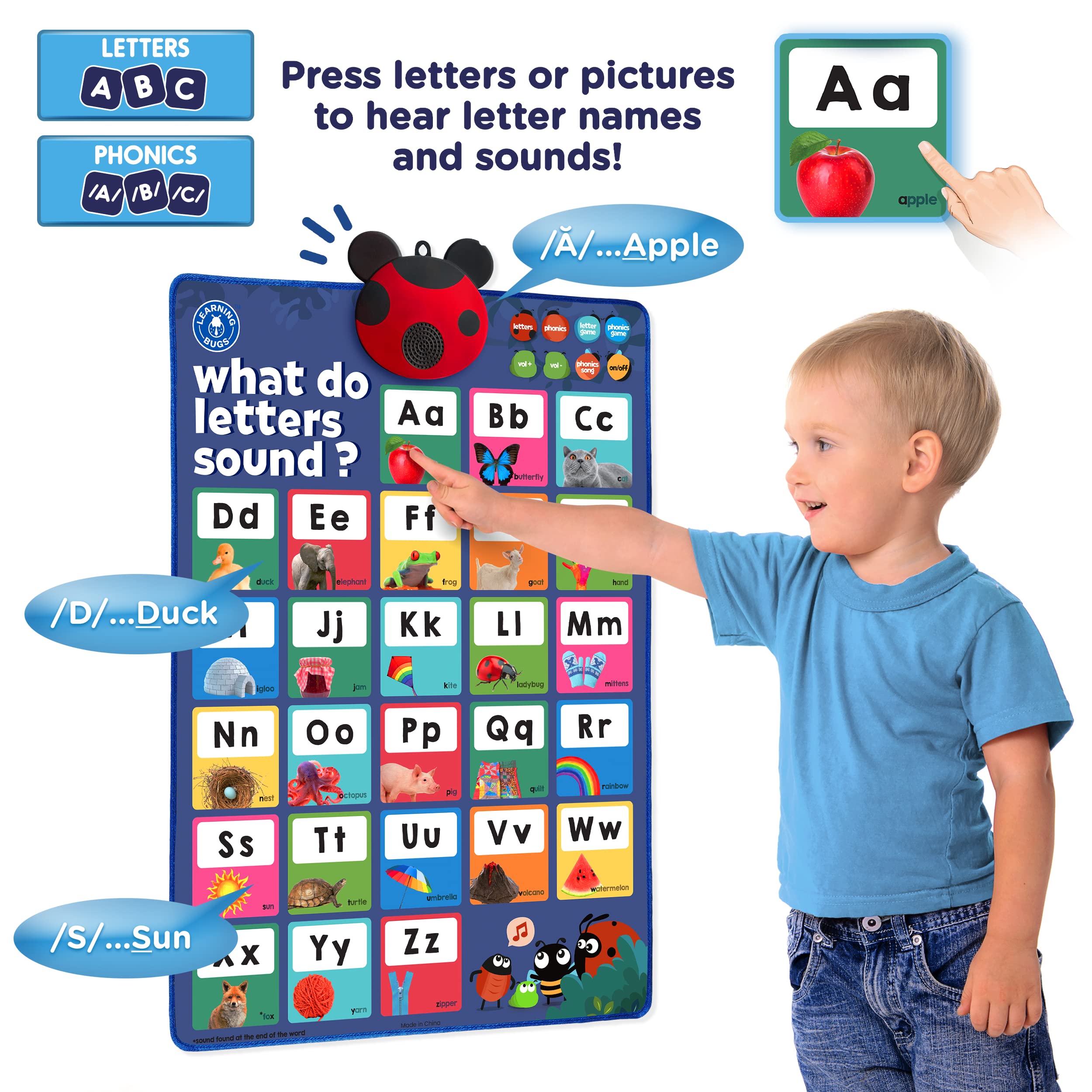 Buy LEARNING BUGS Press to Learn Phonics, Interactive Letters and ...