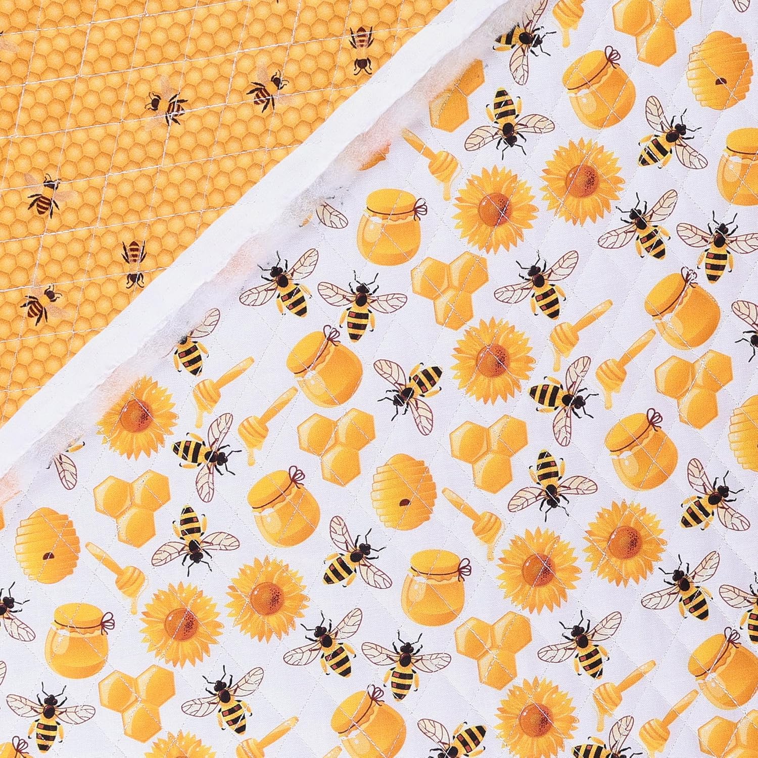 Amazon.com: Mook Fabrics Double Faced Quilted Cotton (43'' Wide), Bee ...