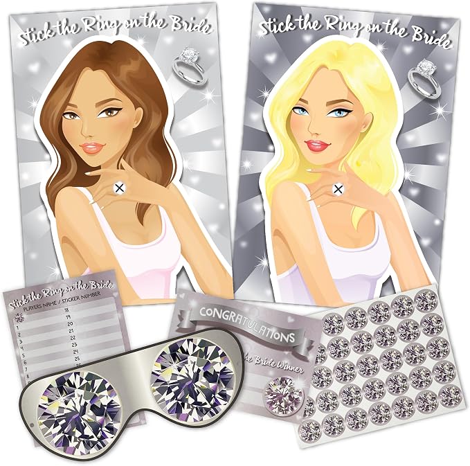Fun Stickers Pin the Ring on the Bride Hen Party Game – Hen Do & Bridal ...