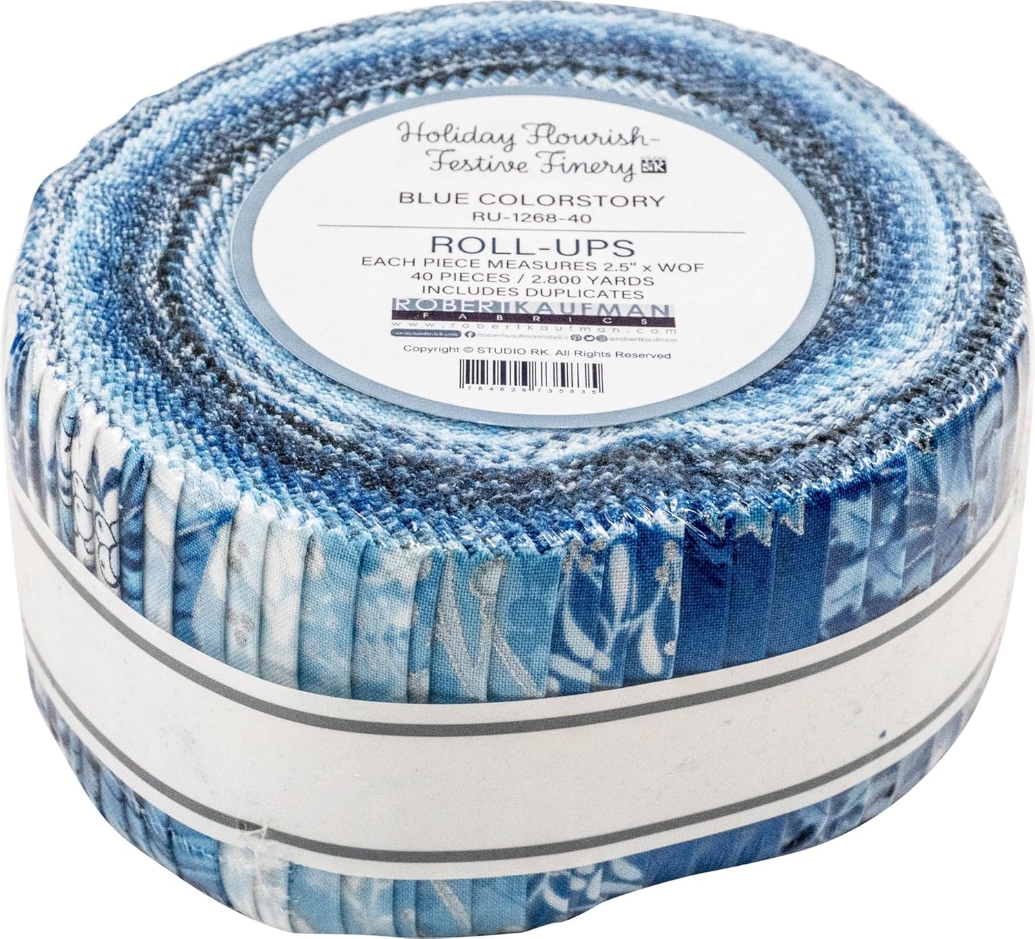 Amazon.com: Holiday Flourish Festive Finery Blue Roll Up 40 2.5-inch ...