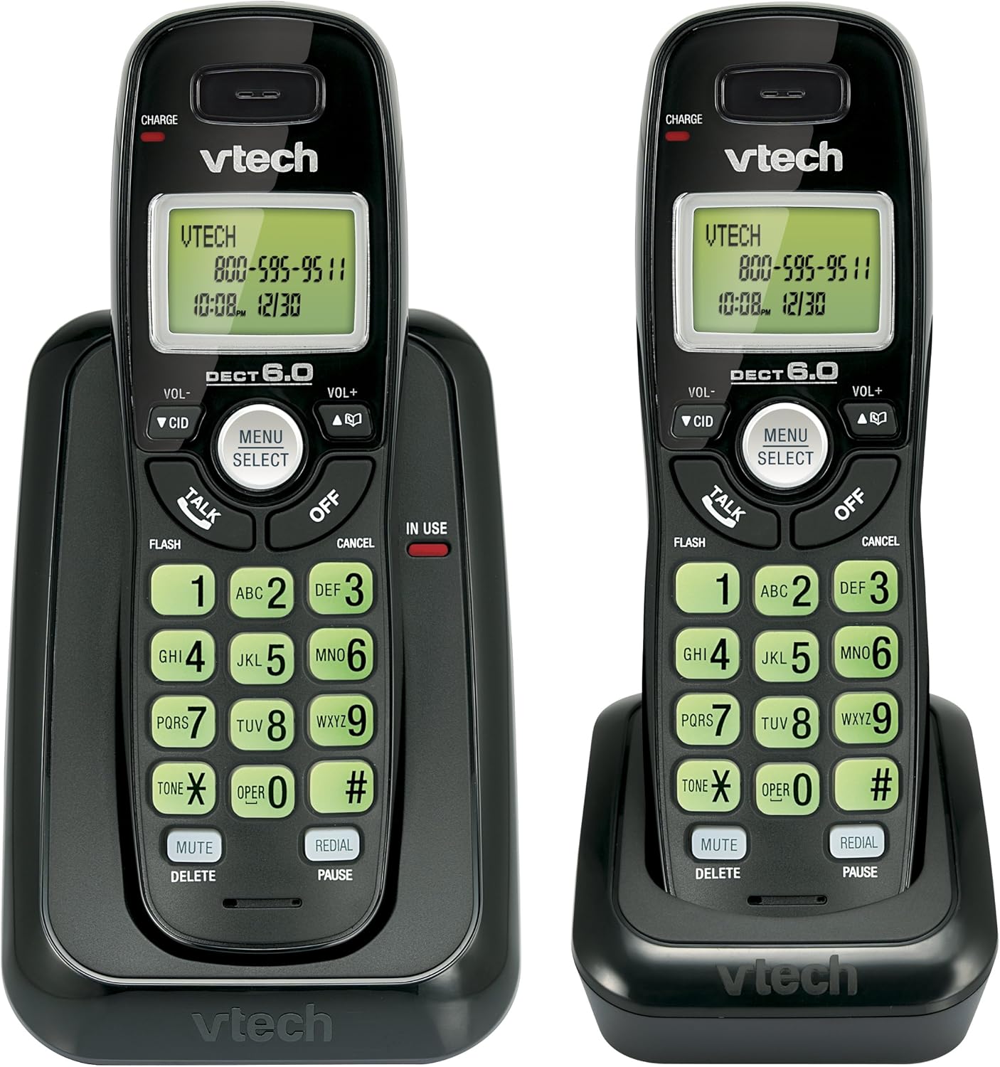 Vtech Dect 6.0 2-Handset Cordless Phone System with Caller ID, Backlit ...