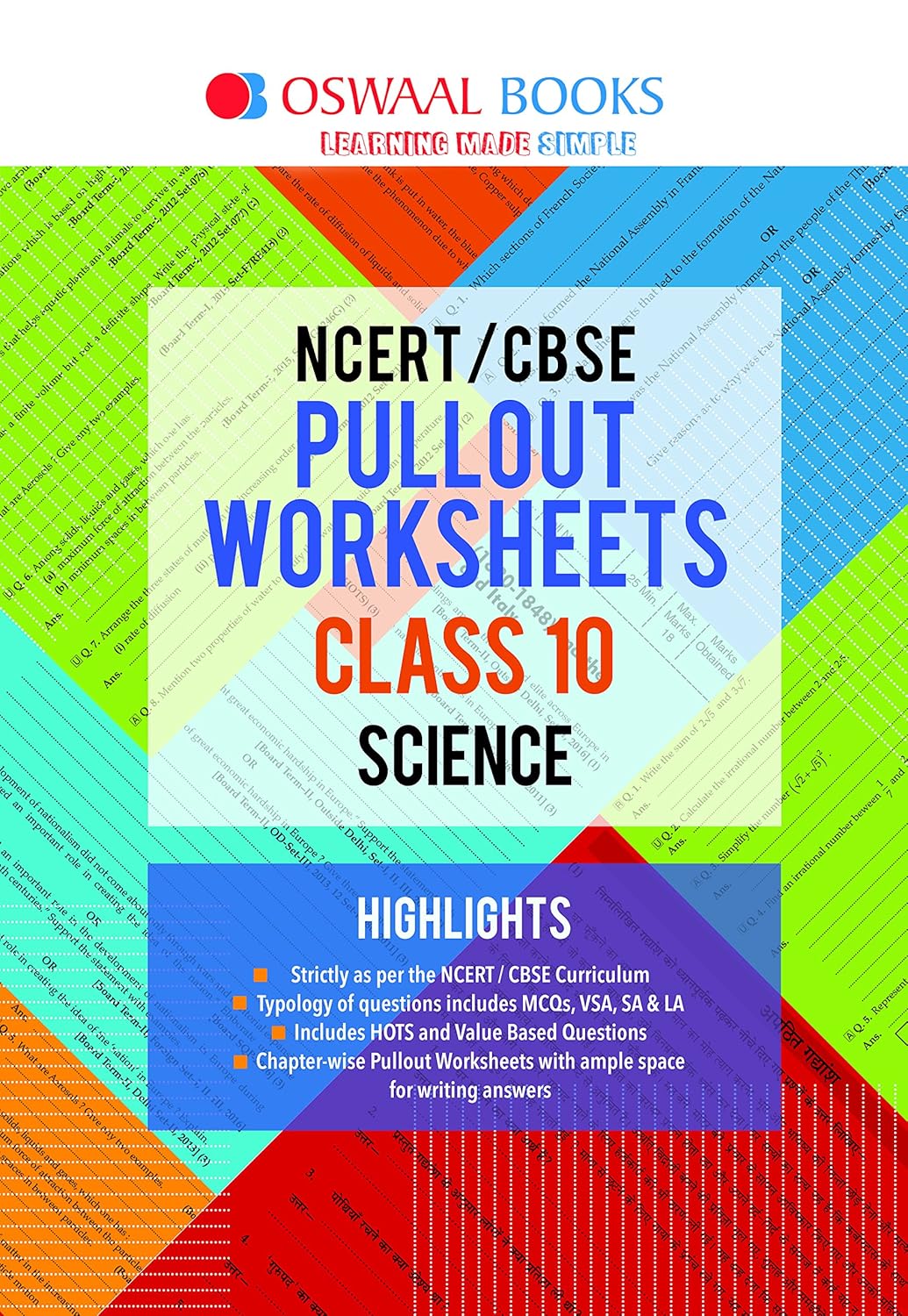 Oswaal CBSE Pullout Worksheet Class 10 Science (Mar2018 Exam) eBook ...