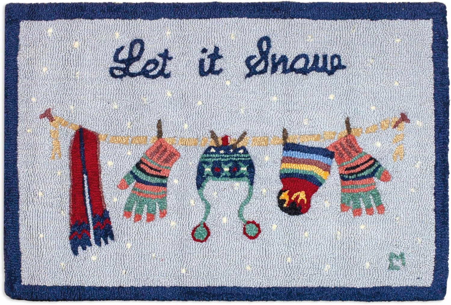 Amazon.com: Chandler 4 Corners Artist-Designed Let It Snow Hand-Hooked ...