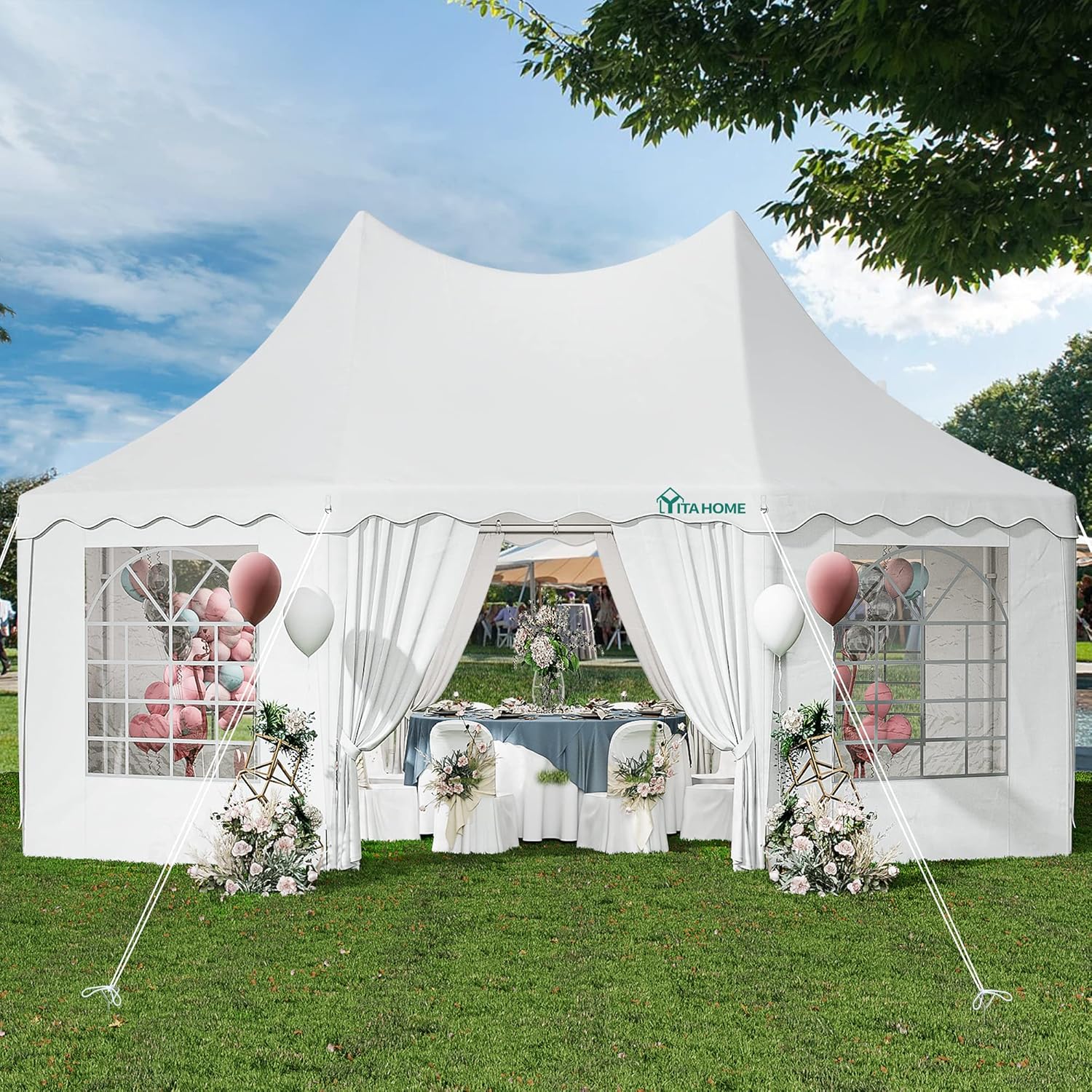 Amazon.com: YITAHOME 22x16FT Party Tent Heavy Duty Wedding Canopy Event ...