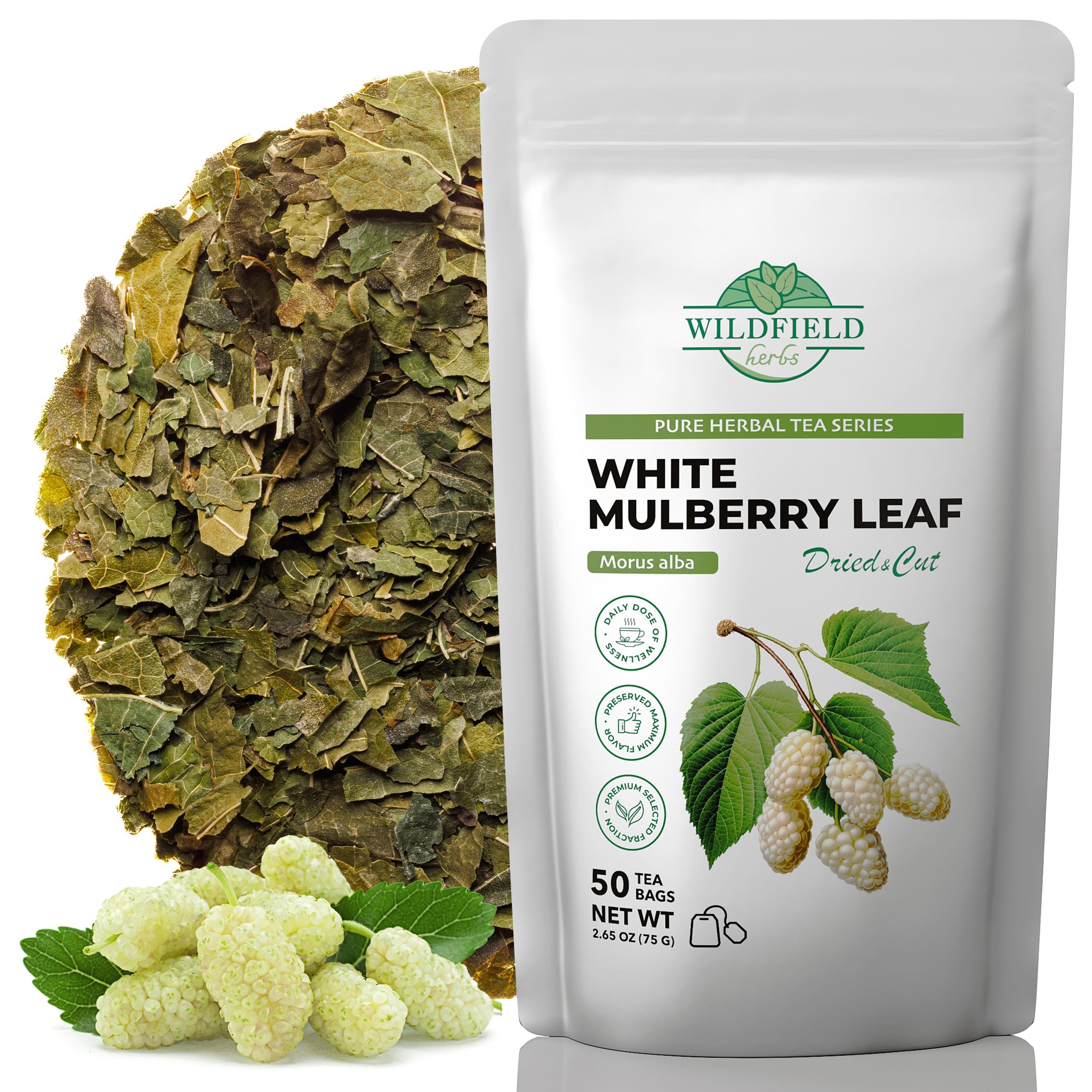Amazon.com : 50 White Mulberry Tea Mulberry Leaf Herbal Tea (Morus alba ...
