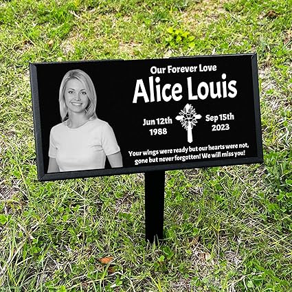 Amazon.com : ODB Personalized Tombstones for Graves with Photo Name ...