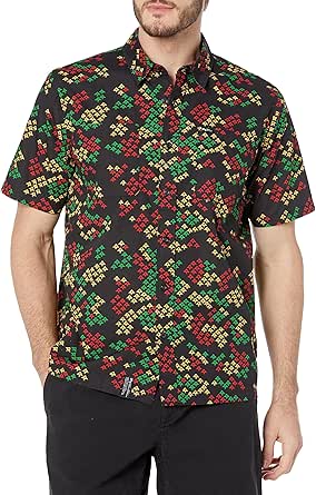 Amazon.com: LRG Men's Lifted Research Group Short Sleeve Woven Button Up Shirt : Clothing, Shoes ...