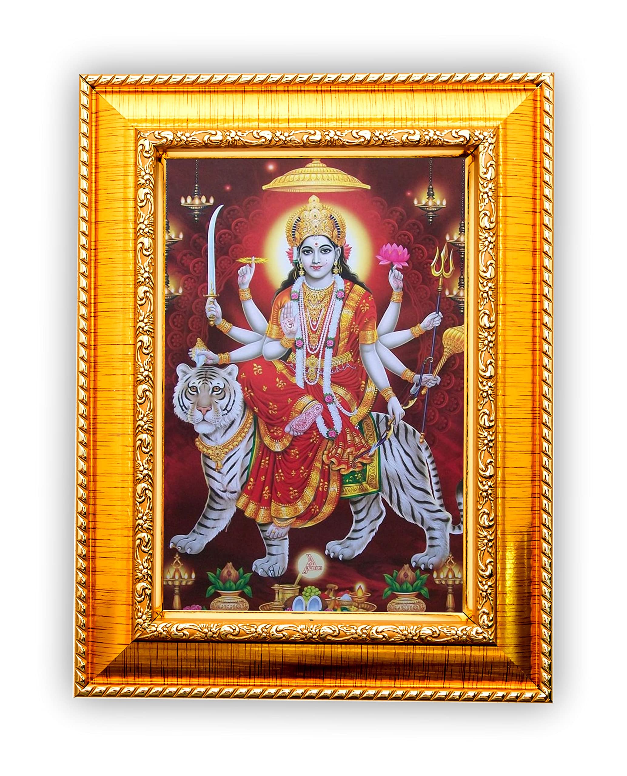 Buy Nuoshopping Durga Maa Religious Wood Photo Frames with Acrylic ...