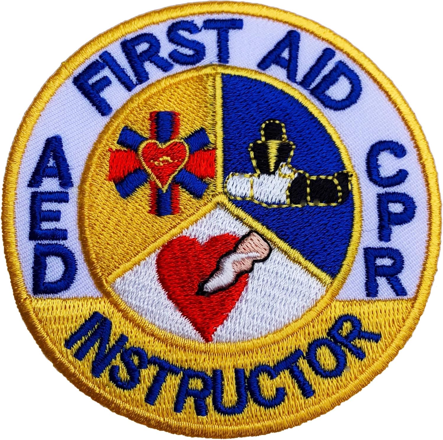 Amazon.com: First Aid AED CPR Instructor Patch (3 Inch) Embroidered ...