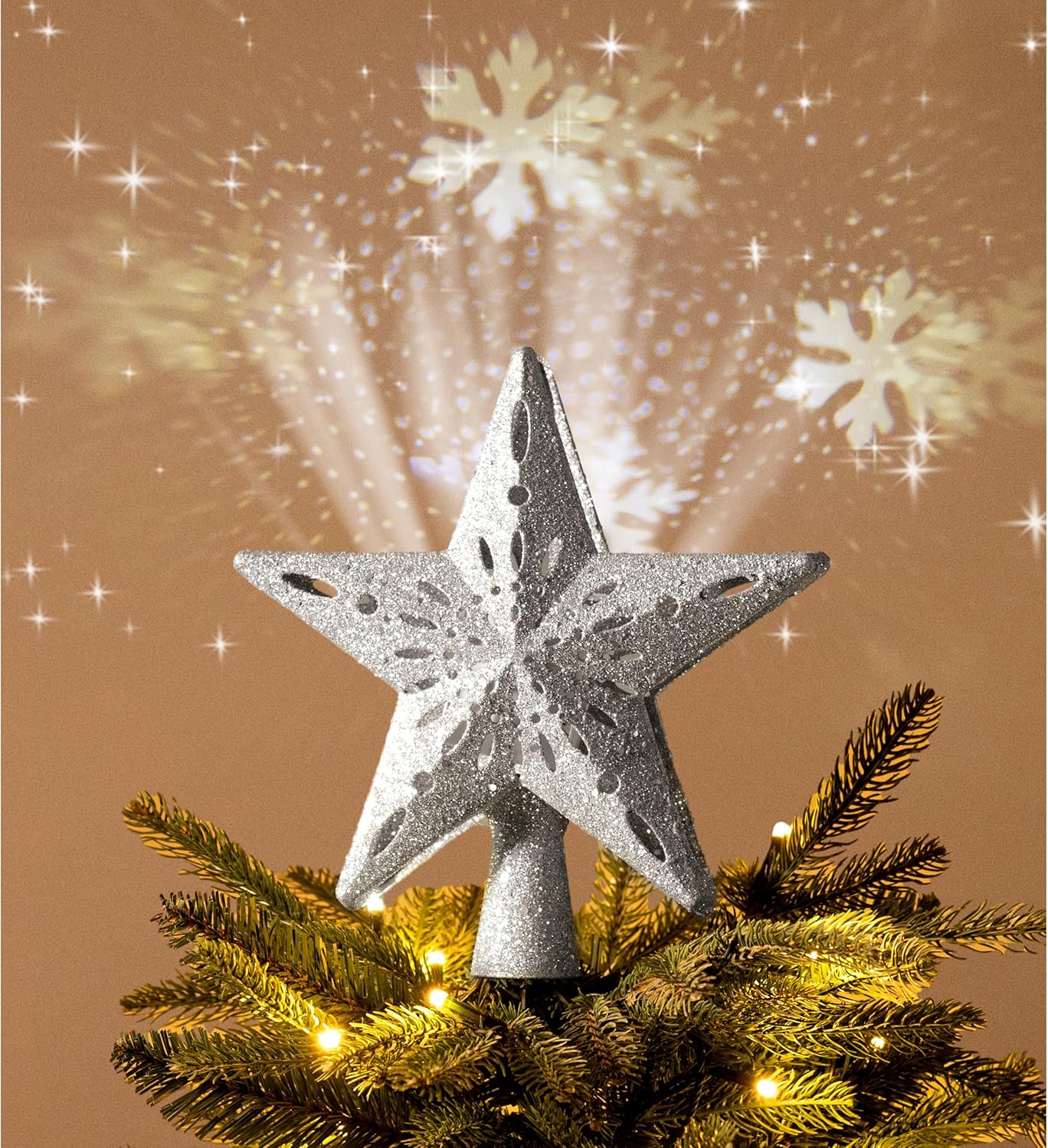 Amazon.com: Valery Madelyn Christmas Tree Topper Lighted Star with ...