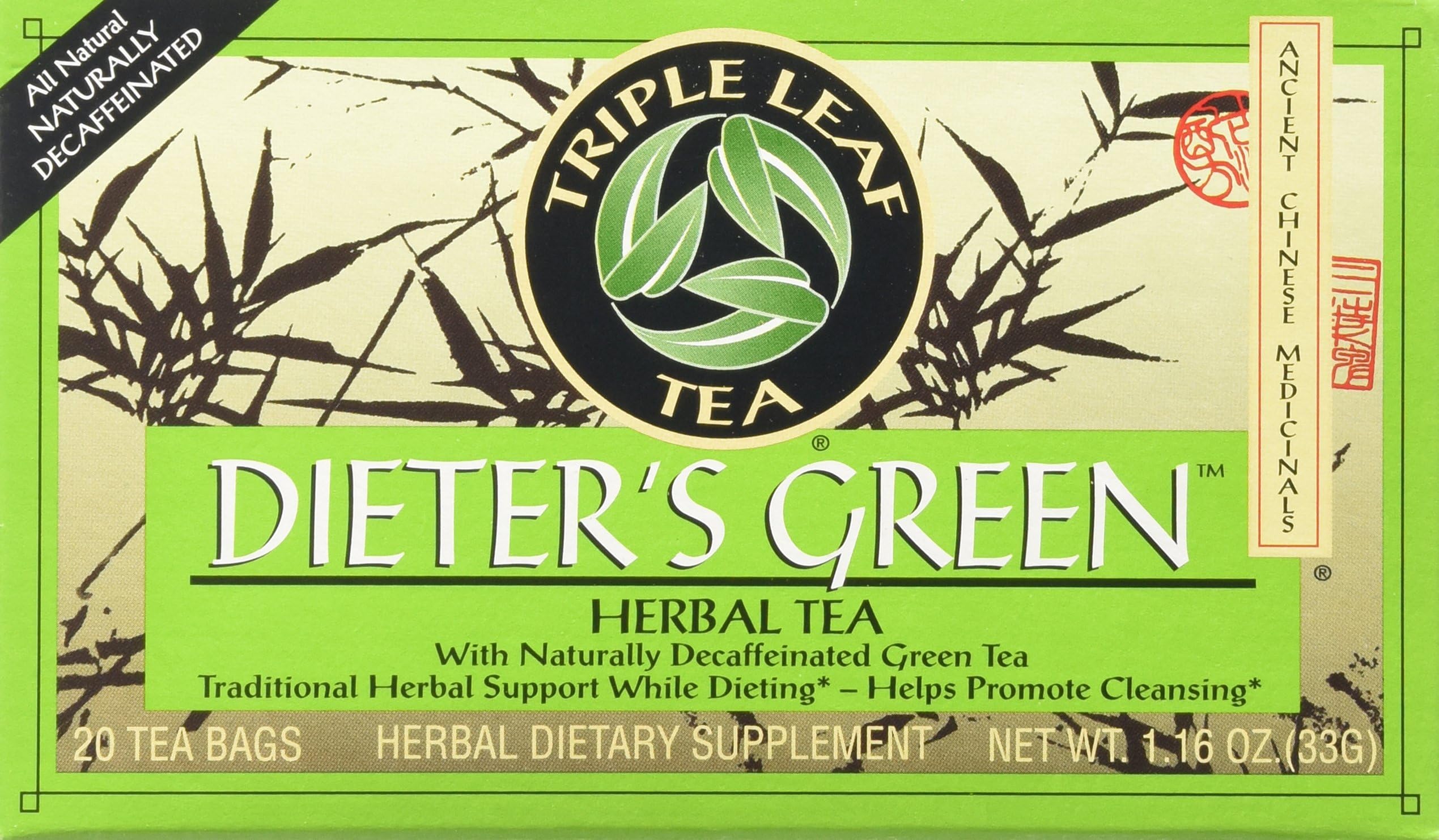 Amazon.com : Triple Leaf Teas - Dieter's Green Herbal Tea, 20 bag ...