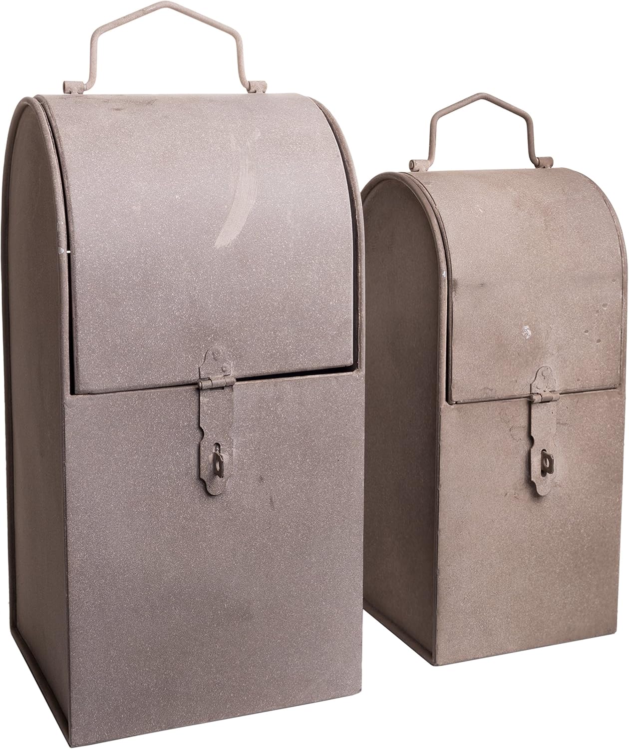 Amazon.com: Rustic Metal Round-Top Storage Boxes, Decorative Box, Set ...