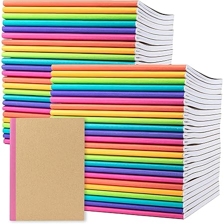 Amazon.com : Colarr 120 Pcs Mini Kraft Notebook with 60 Lined Pages 5.5 ...