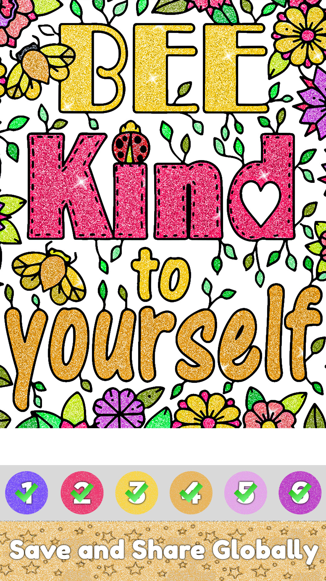 Buy Motivational Quotes Color by Number - Grownups Paint + Glitter ...