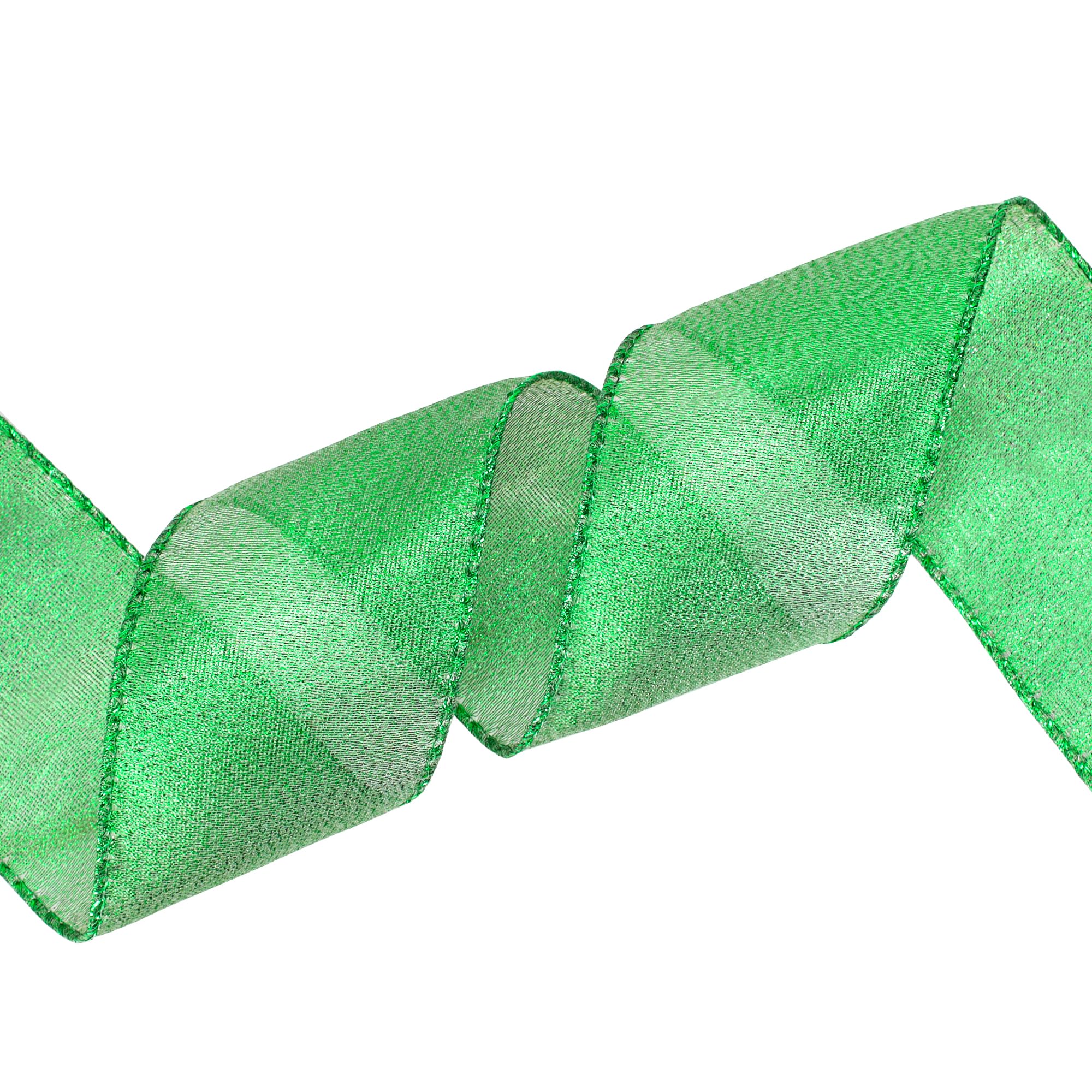 Snapklik.com : Metallic Emerald Green Wired Ribbon, 2-1/2 Inch X ...