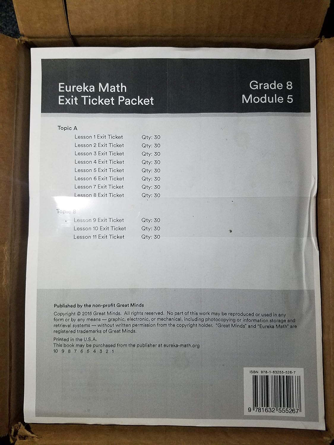 Eureka Math Exit Ticket Packet Grade 8 Module 5: Great Minds ...