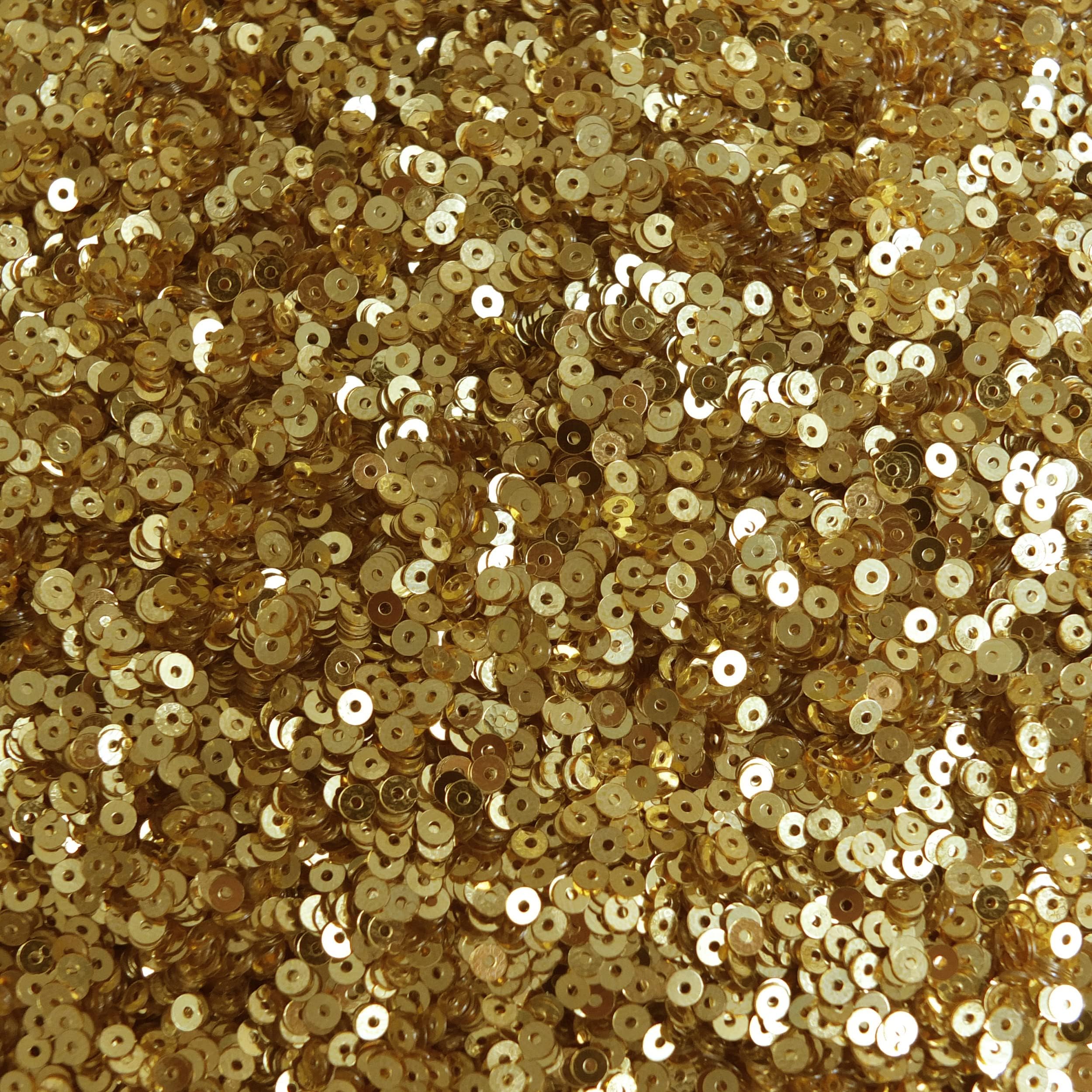 Amazon.com: 3mm Flat Sequins Rich Egyptian Gold Shiny Metallic. Made in USA