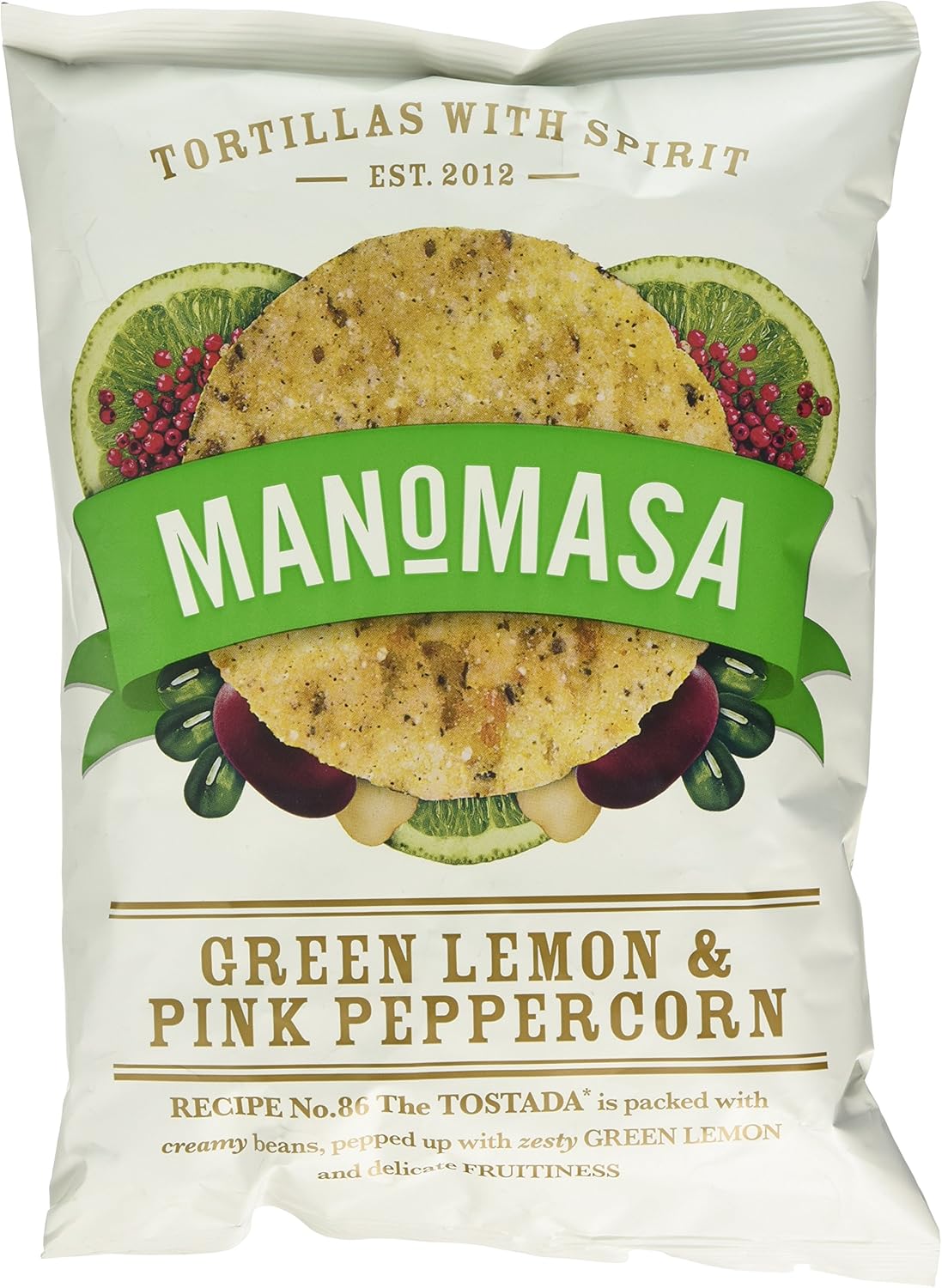 Manomasa Green Lemon and Peppercorn Tortilla Chips, 160g : Amazon.co.uk ...