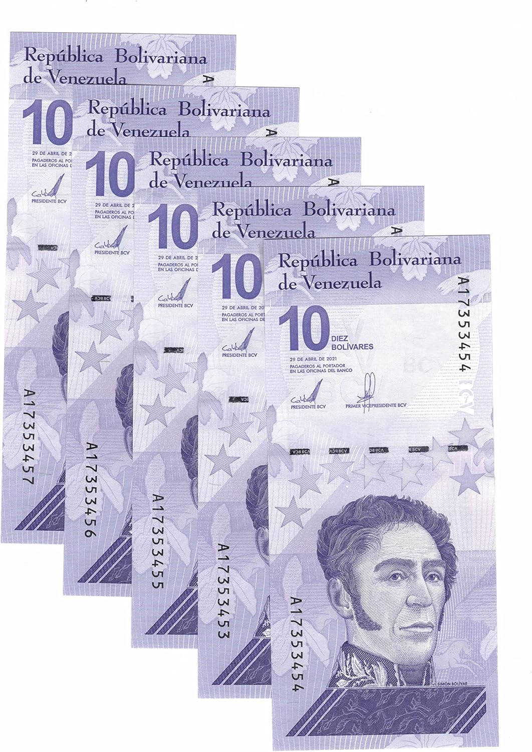 Amazon.com: 5 x 10 Million Bolivar Soberano Uncirculated Banknotes, New ...