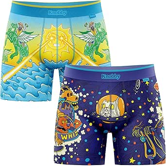 Amazon.com: 2 Pack of Knobby Boxer Briefs | X-Large | Cartoon Colorful ...